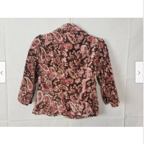 Angie | Jackets & Coats | Angie Pink Floral Velvet Cropped Blazer ...